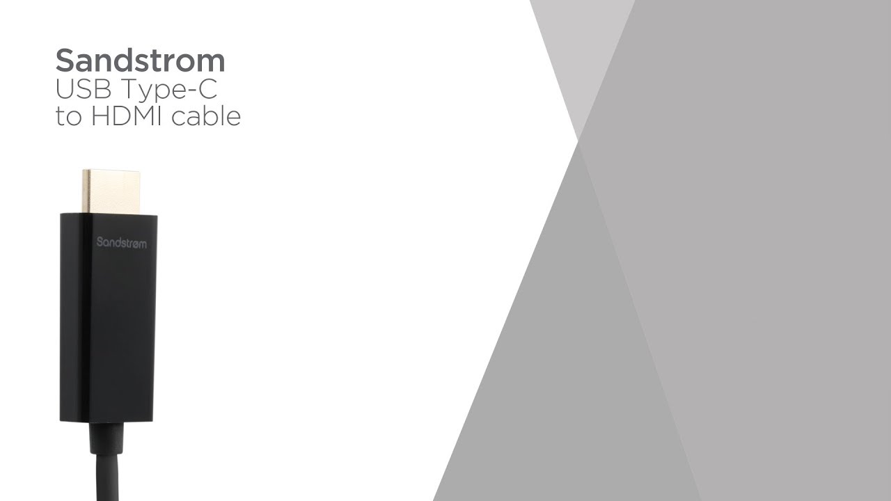 Sandstrom Level 1 USB Type-C to HDMI Cable - 1 m | Product Overview ...