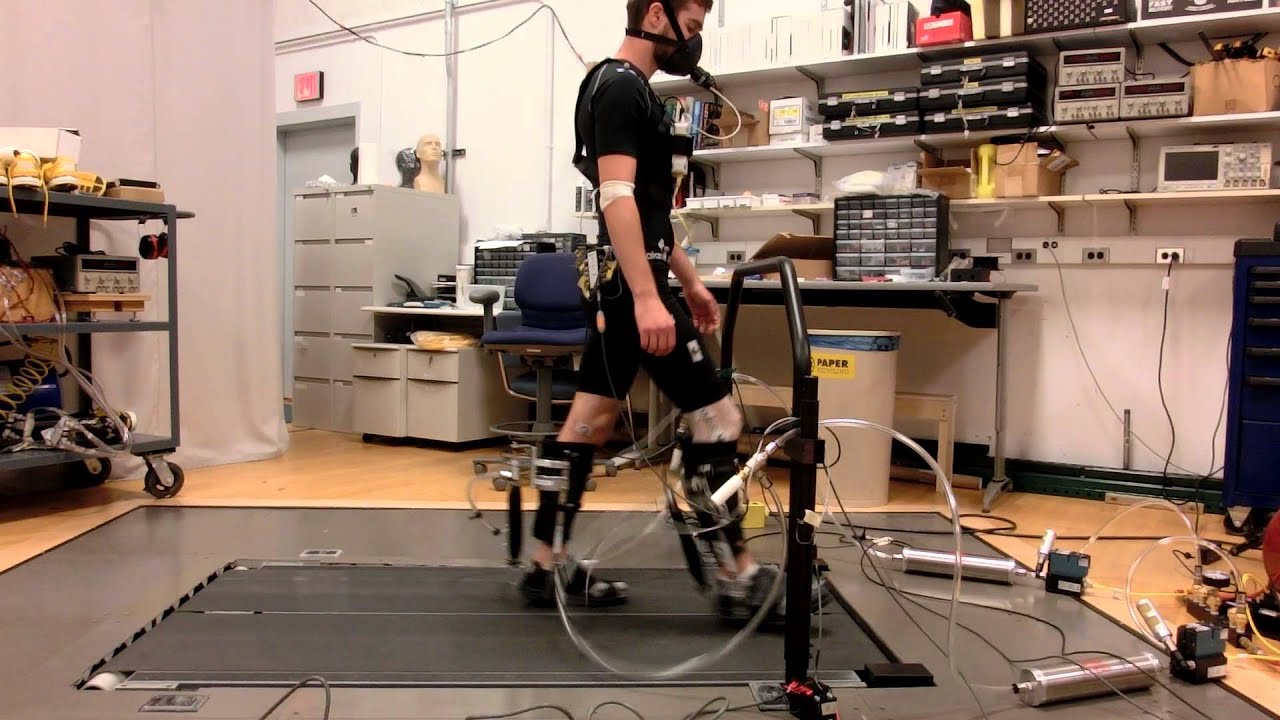 Walking in Bilateral Ankle Exoskeletons - YouTube