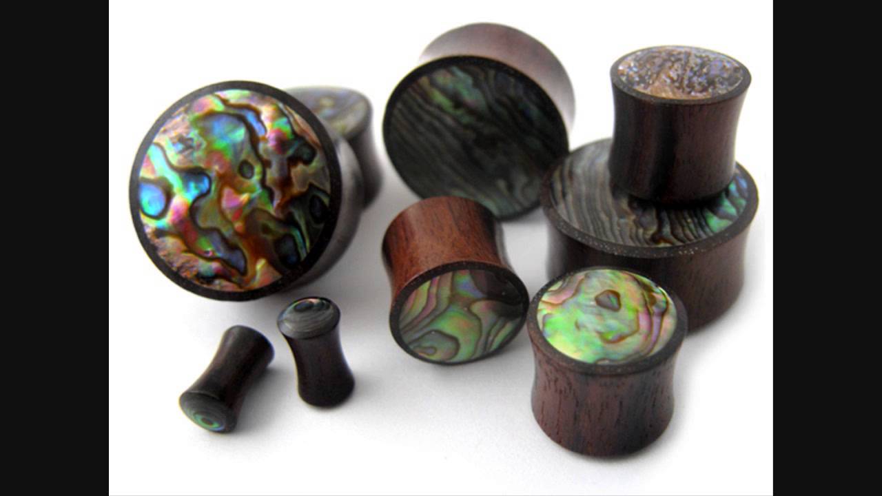Exotic Abalone Shell Inlay Wood Plugs (6G - 1 Inch) - YouTube