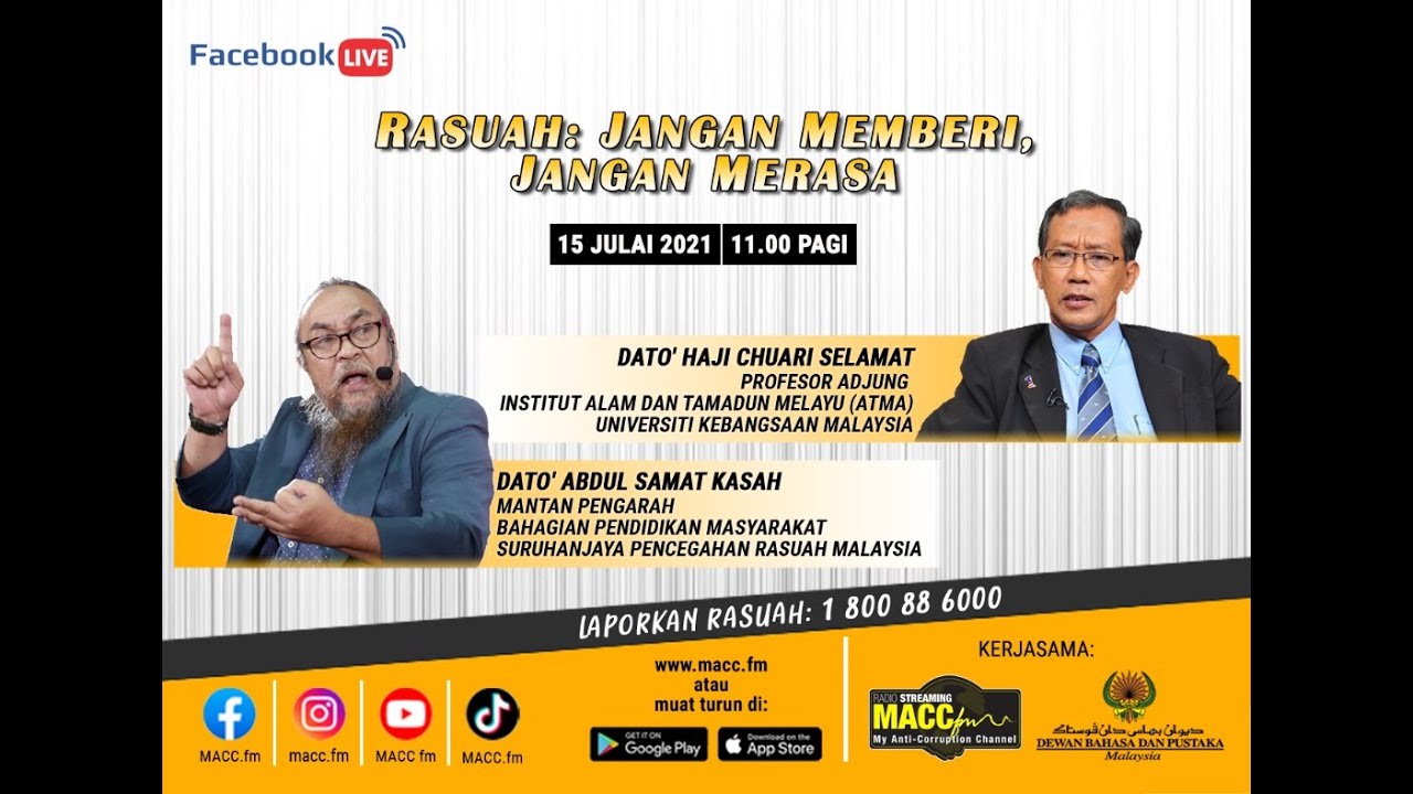 Program Dekad Membaca Kebangsaan: Rasuah: Jangan Memberi, Jangan Merasa ...
