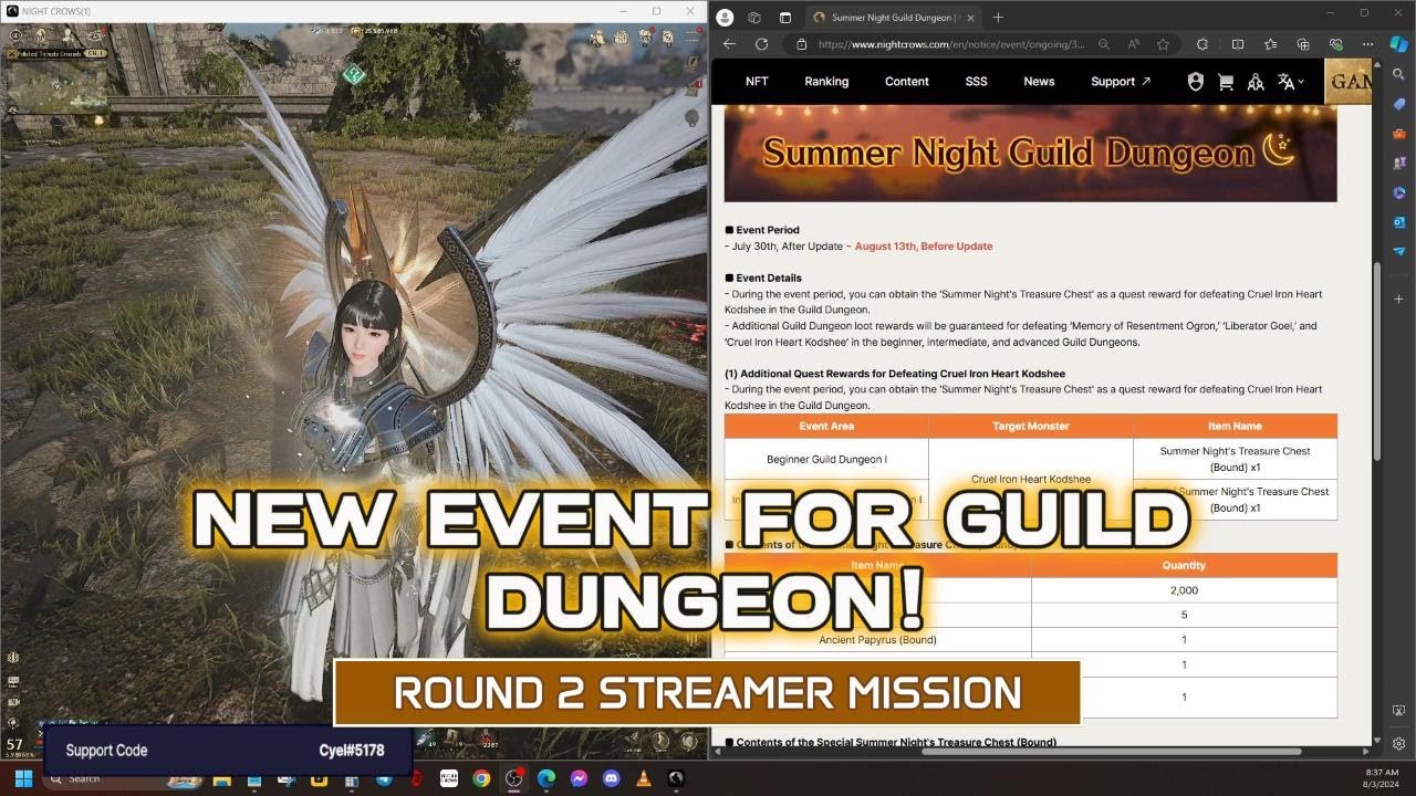 NIGHT CROWS: NEW GUIILD DUNGEON EVENT! - YouTube