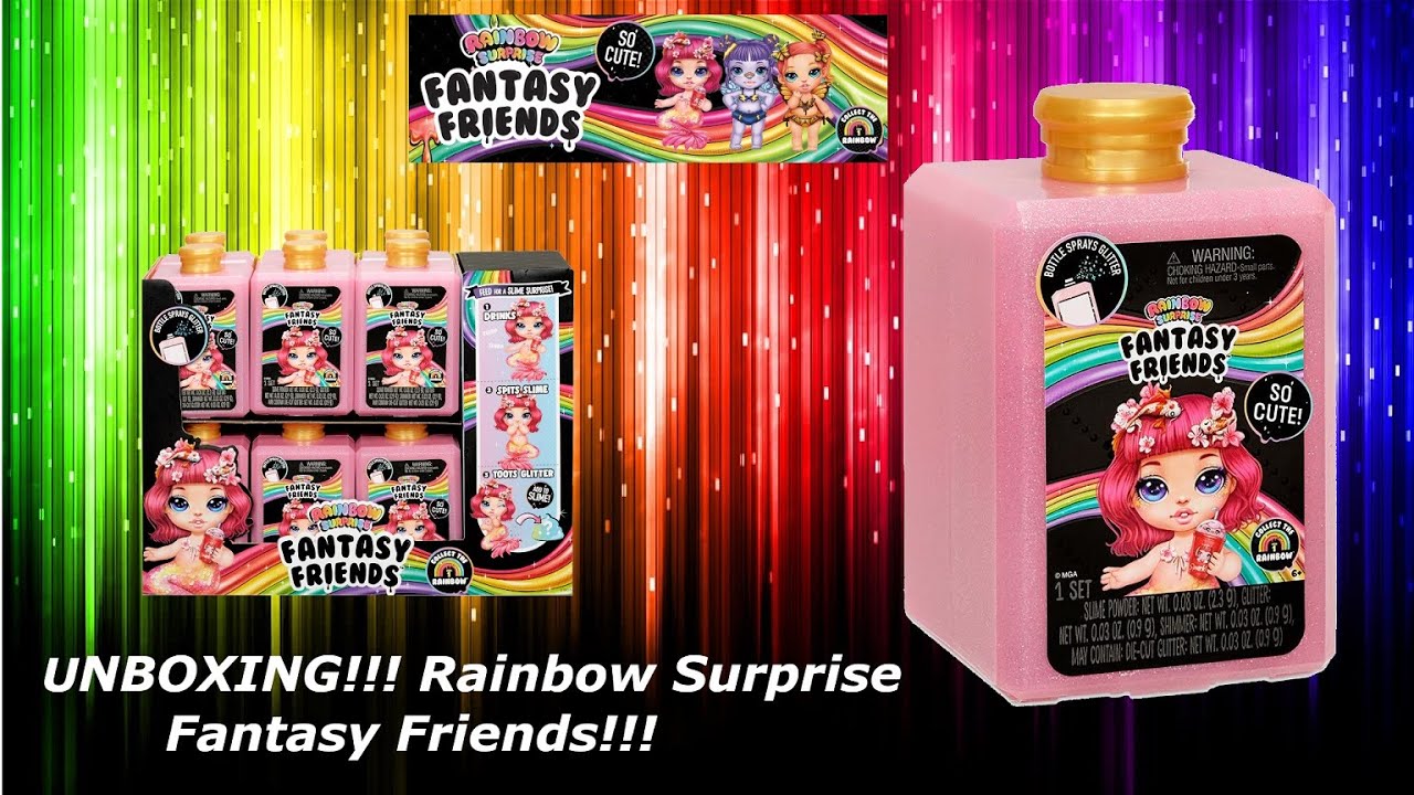 Rainbow Surprise Fantasy Friends! Glitter and Slime Dolls Unboxing ...