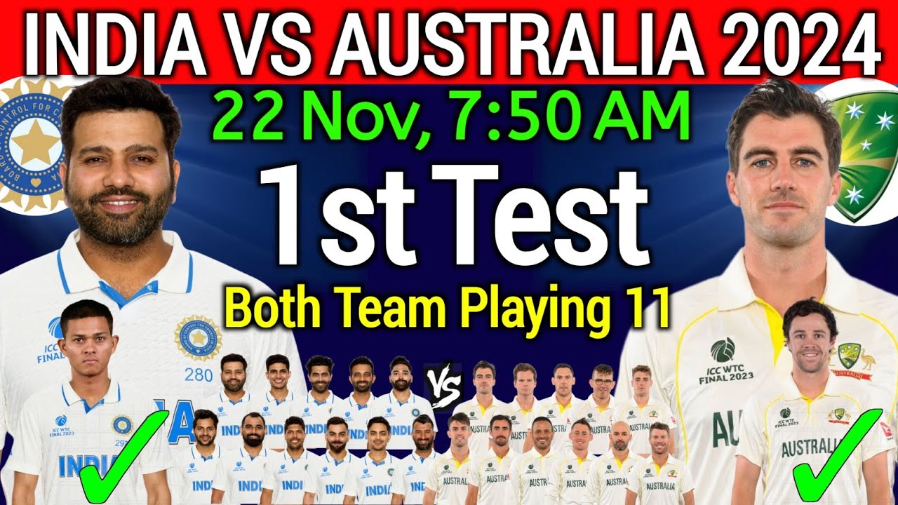 India vs Australia 1st Test Match 2024 | India vs Australia Test ...
