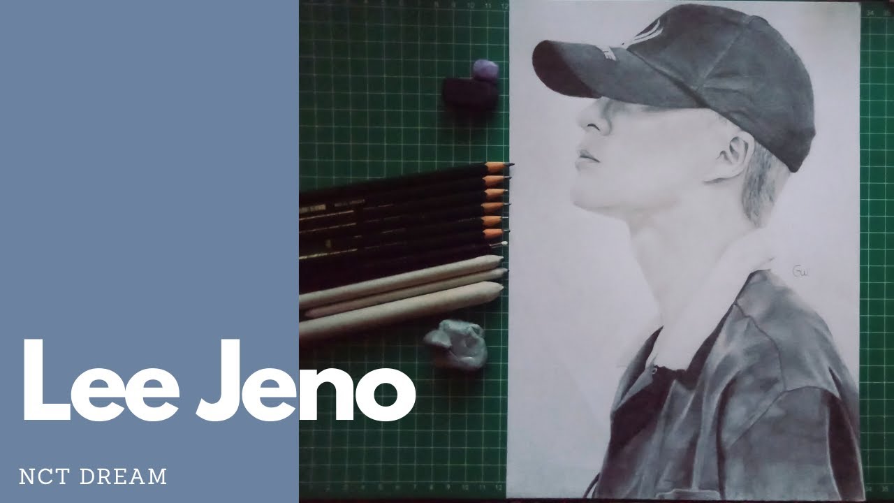 How to draw realistic portrait with pencil drawing | Jeno from NCT ...