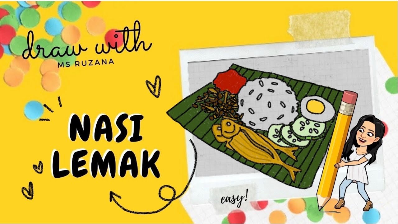 HOW TO DRAW NASI LEMAK | Singapore Hawker Food | step-by-step - YouTube