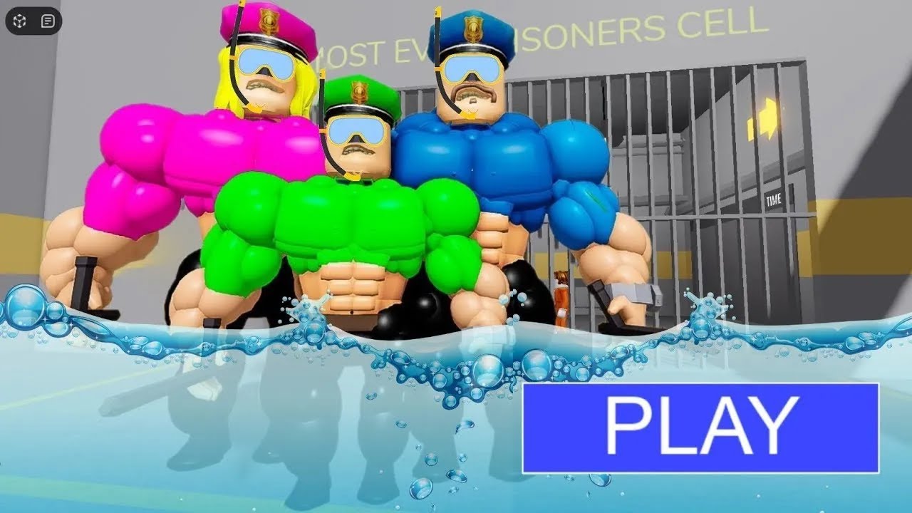 FAMILY ESCAPE NEW BUFF MUSCLE BARRY FAMILY PRISON RUN OBBY ! BECOME ...