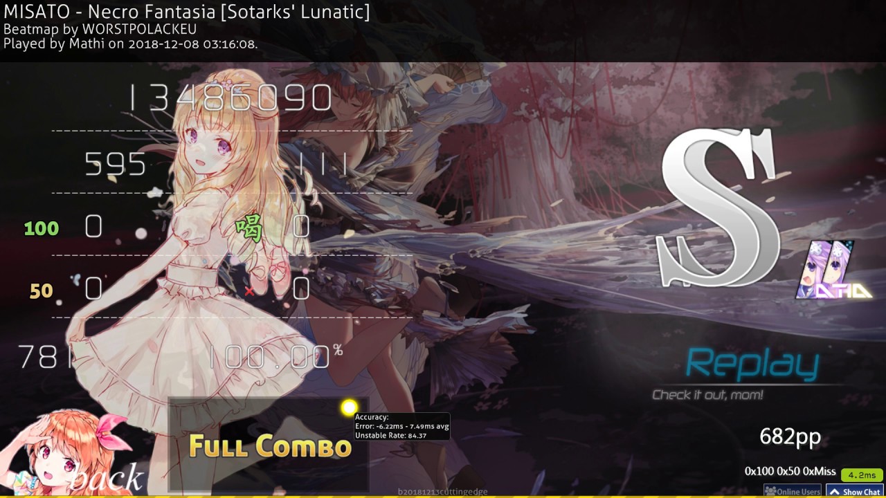 osu! | Mathi | MISATO - Necro Fantasia [Sotarks' Lunatic] +HD,DT 100% ...