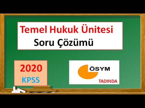 TEMEL HUKUK SORU ÇÖZÜMÜ | KPSS 2020 | #KPSSANAYASASORUÇÖZÜMÜ2020 #anayasasoruları2020 SERVAN HOCA