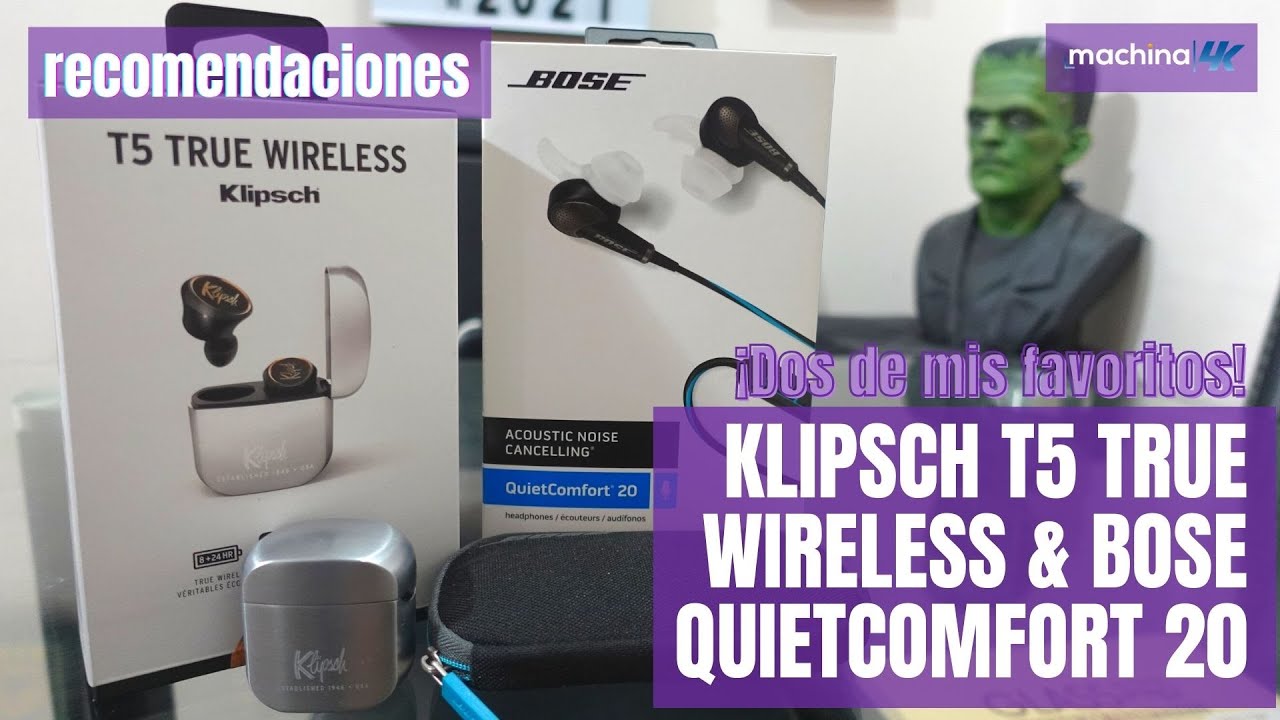 Audífonos Klipsch T5 True Wireless y Bose QuietComfort 20 ...