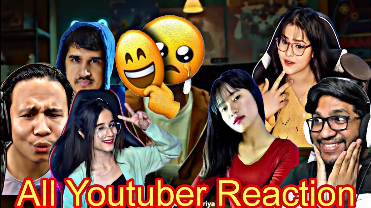 ajjubhai face🥰reveal😱reaction of all Youtuber | ajjubhai face reveal ...
