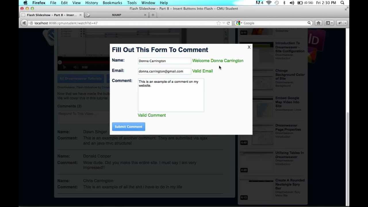 Javascript & Regex Form Validation - P1 - Introduction - YouTube