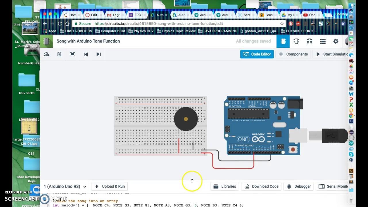 Robots and Circuits Arduino Melody using Tone() - YouTube
