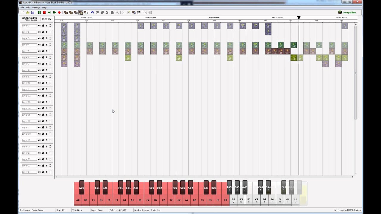 The K-ON OP in Minecraft Note Block Studio - YouTube
