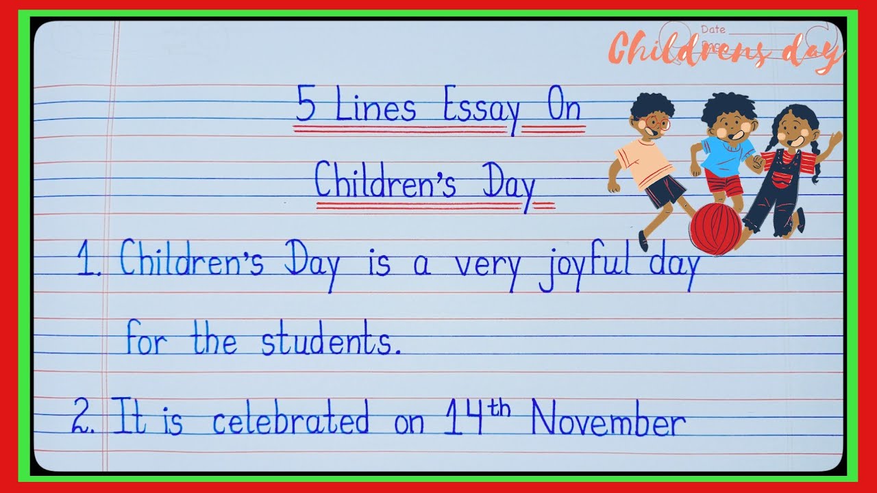 5 lines on Children's Day/Children's Day essay/essay on childrens day ...