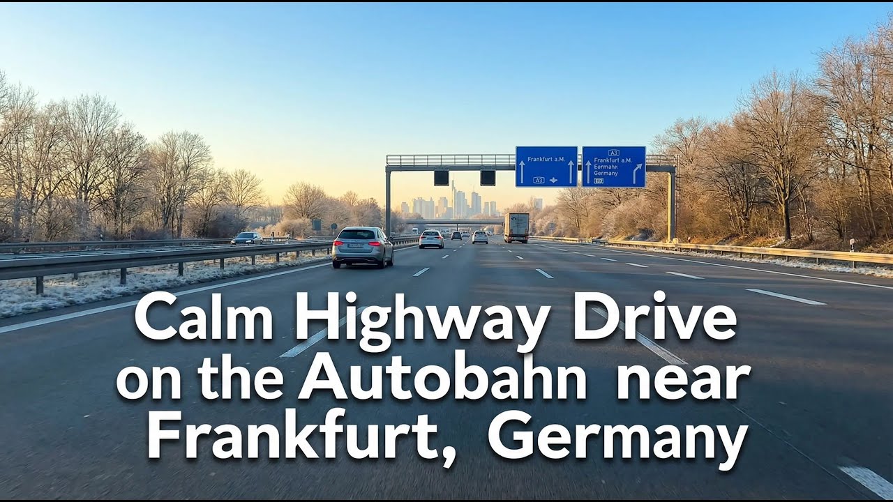 Calm Highway Drive on the Autobahn (Highway) near Frankfurt, Germany 🛣️ ...