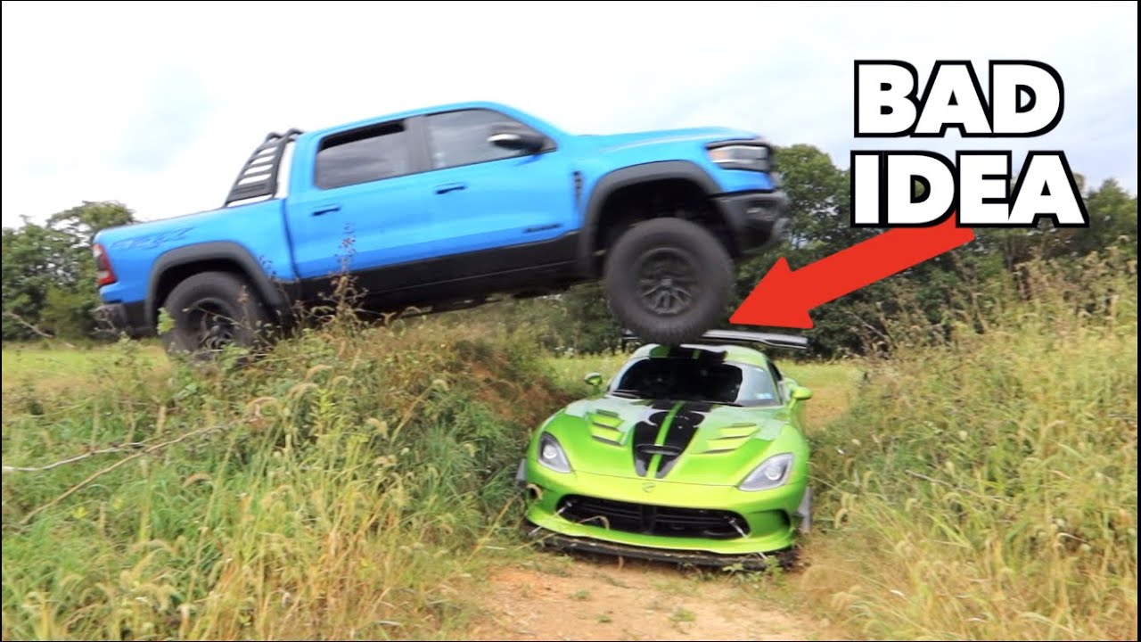 JUMPING A RAM TRX OVER A VIPER ACR!!! - YouTube