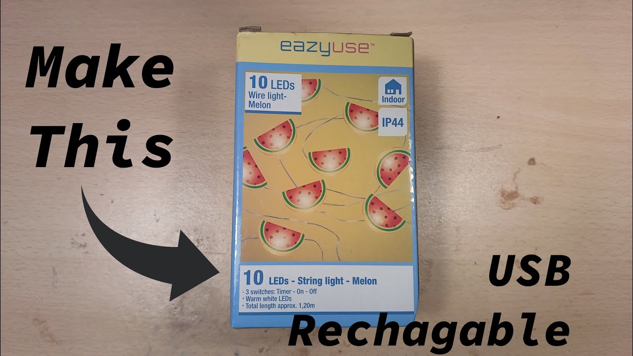 Tutorial: convert battery fairy lights to USB rechargeable - YouTube