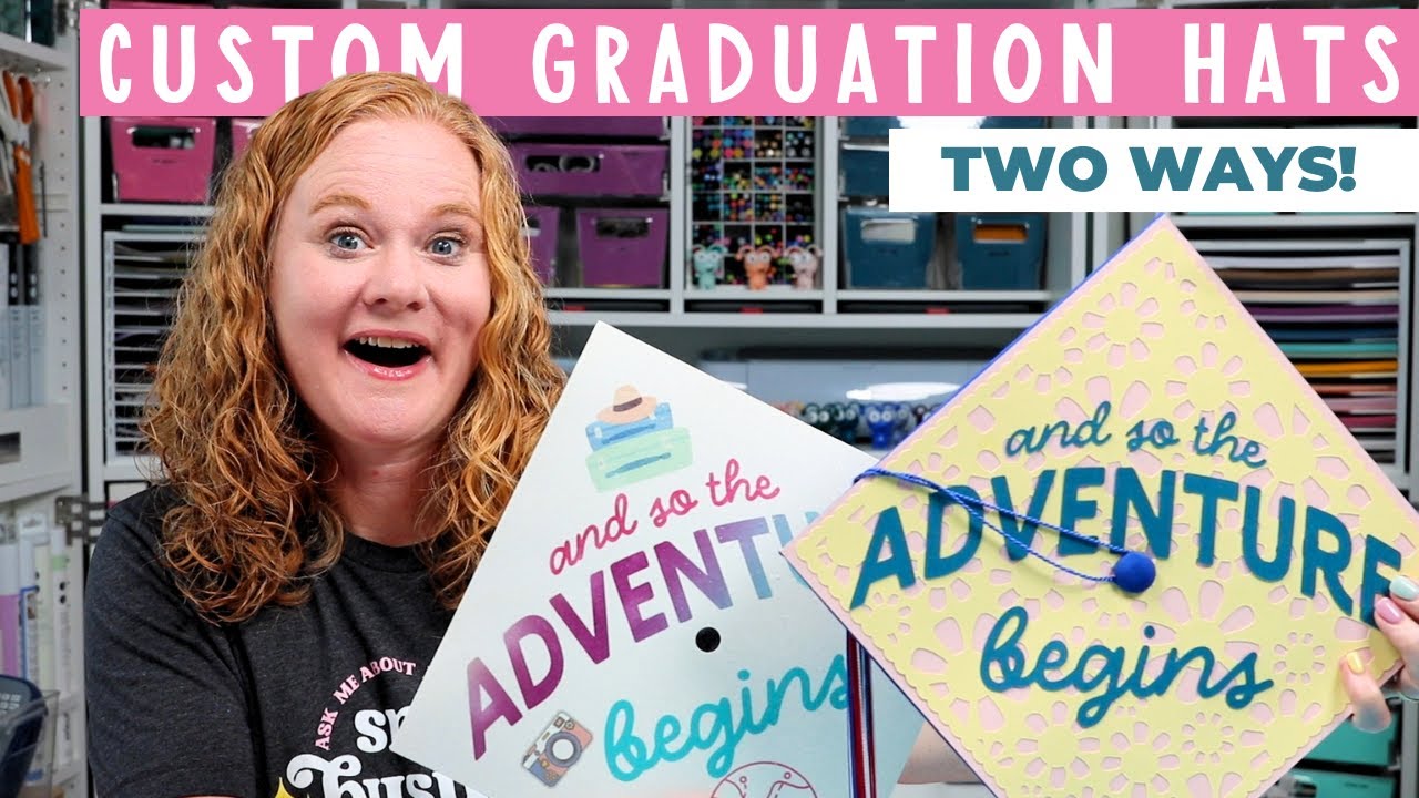 Make Custom Graduation Hat Toppers with a Cricut or Sublimation! - YouTube