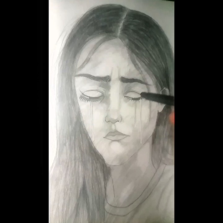 A Sad Girl - Drawing Tutorial/Pencil sketch drawing#SadGirl# ...