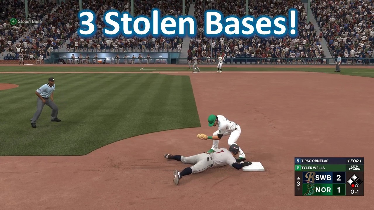 3 STOLEN BASES in MLB The Show 25 Road to the Show! - YouTube
