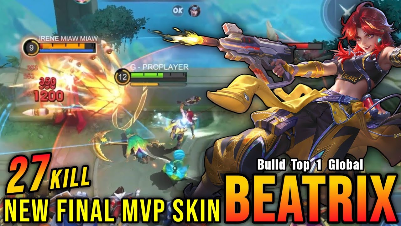 27 Kills!! Sky Force Maverick Beatrix New FINAL MVP Skin!! - Build Top 1 Global Beatrix ~ MLBB ...