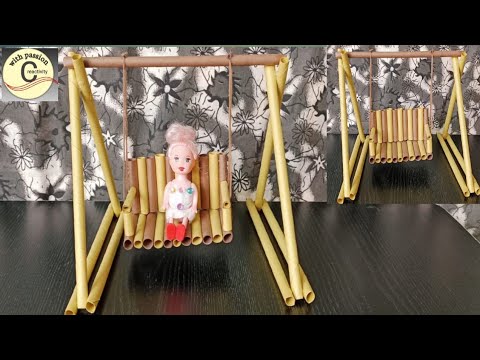 How to make paper swing/ Paper jhula idea/DIY Miniature Swing Making at ...
