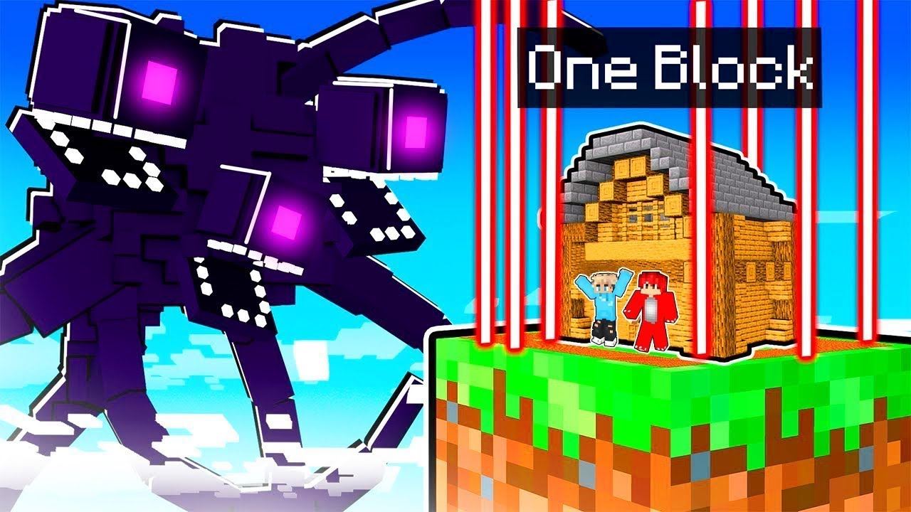 WITHER STORM vs XXL ONE BLOCK BASE! (Minecraft) - YouTube