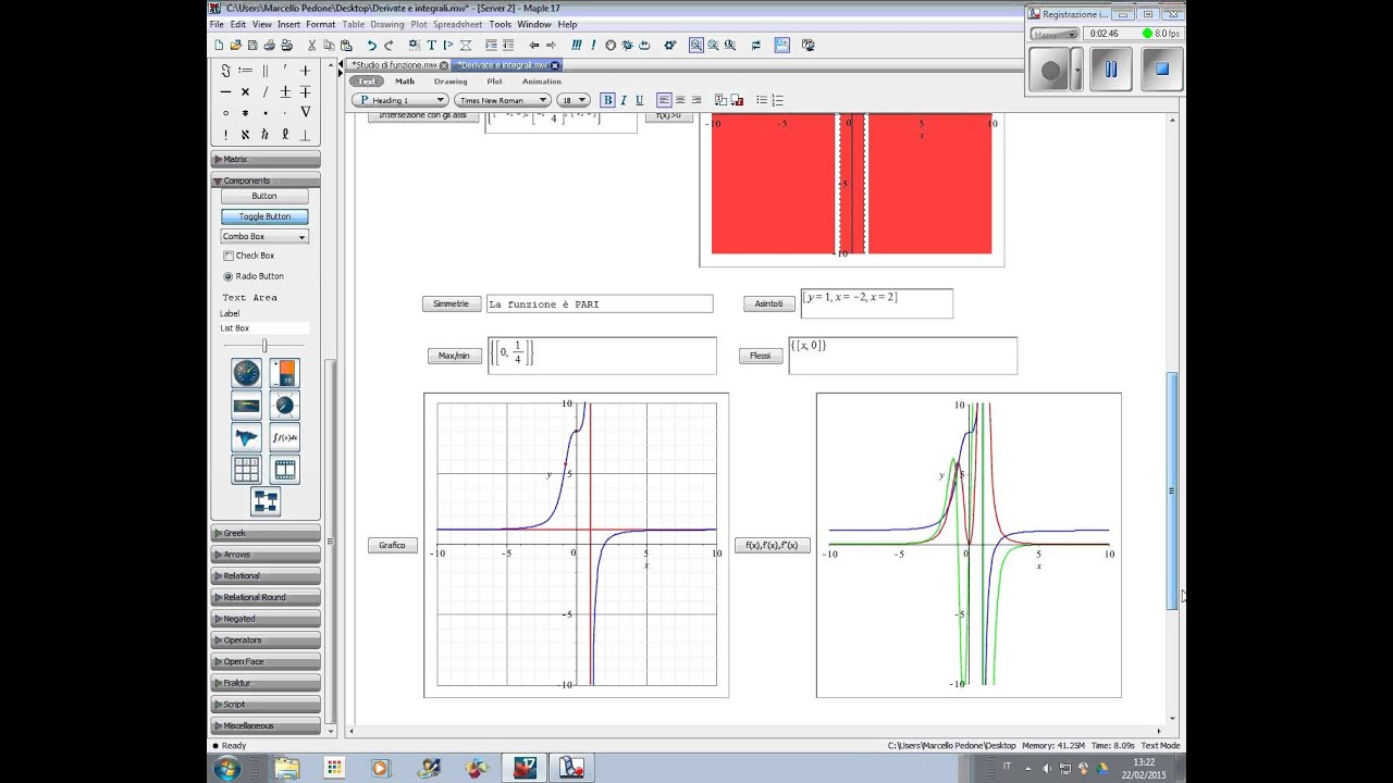 Funzioni,derivate e Integrali con MAPLE 17 - YouTube