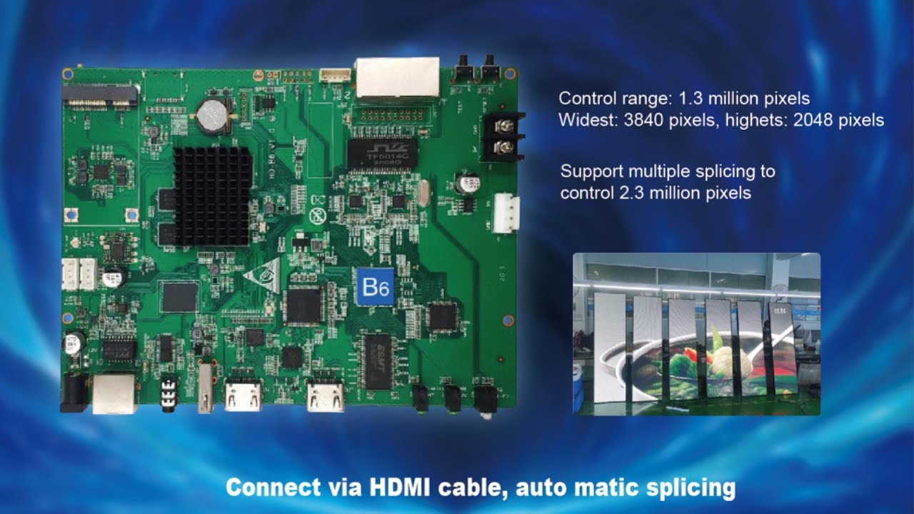 HDMI Splicing LED Poster controller HD-B6 HDPlayer and Ledart software ...