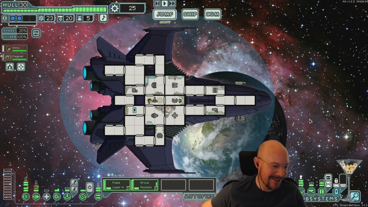 FTL Hard mode, WITH pause, Viewer Ships! The Second Wind, 1st run - YouTube