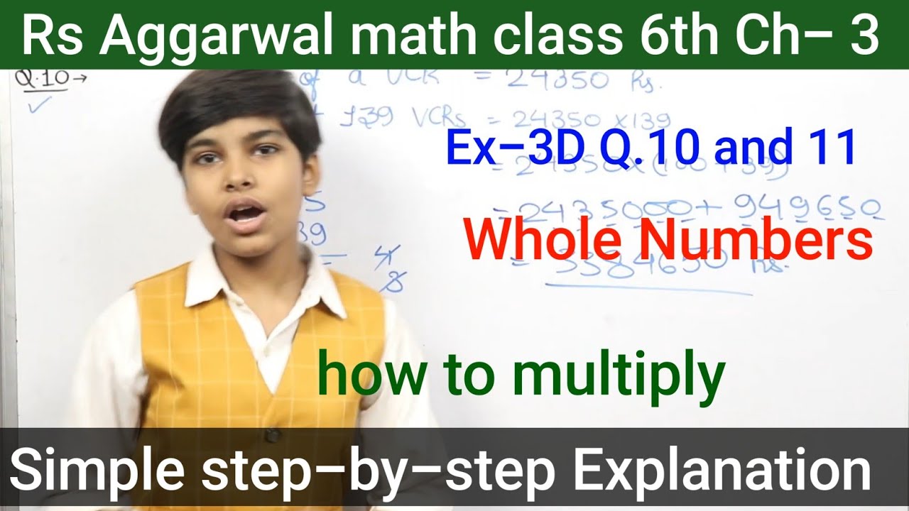 Rs Aggarwal - Exercise 3D - Question Number 10 and 11 - Whole numbers Class 6 - basic math glory ...