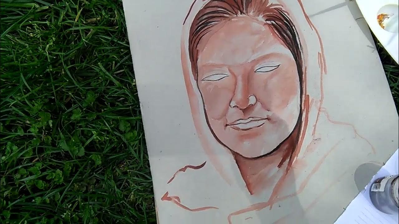 نقاشی چهره با آب مرکب قهوه ای چطوره عزیزان ؟😍👌🎨آموزش نقاشی هنر هنرمند رنگ مدل Youtube
