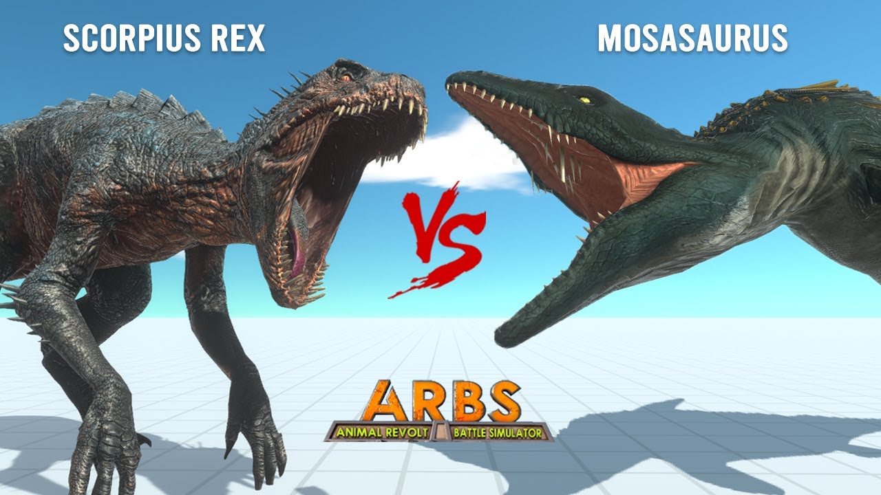 Scorpios Rex vs Mosasaurus - Animal Revolt Battle Simulator - YouTube