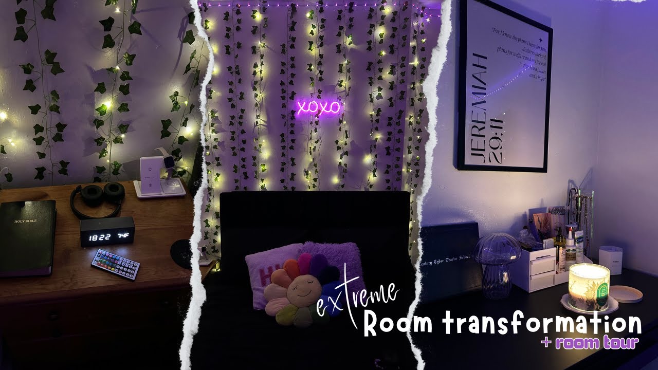 extreme room transformation + room tour★ | new furniture, amazon ...