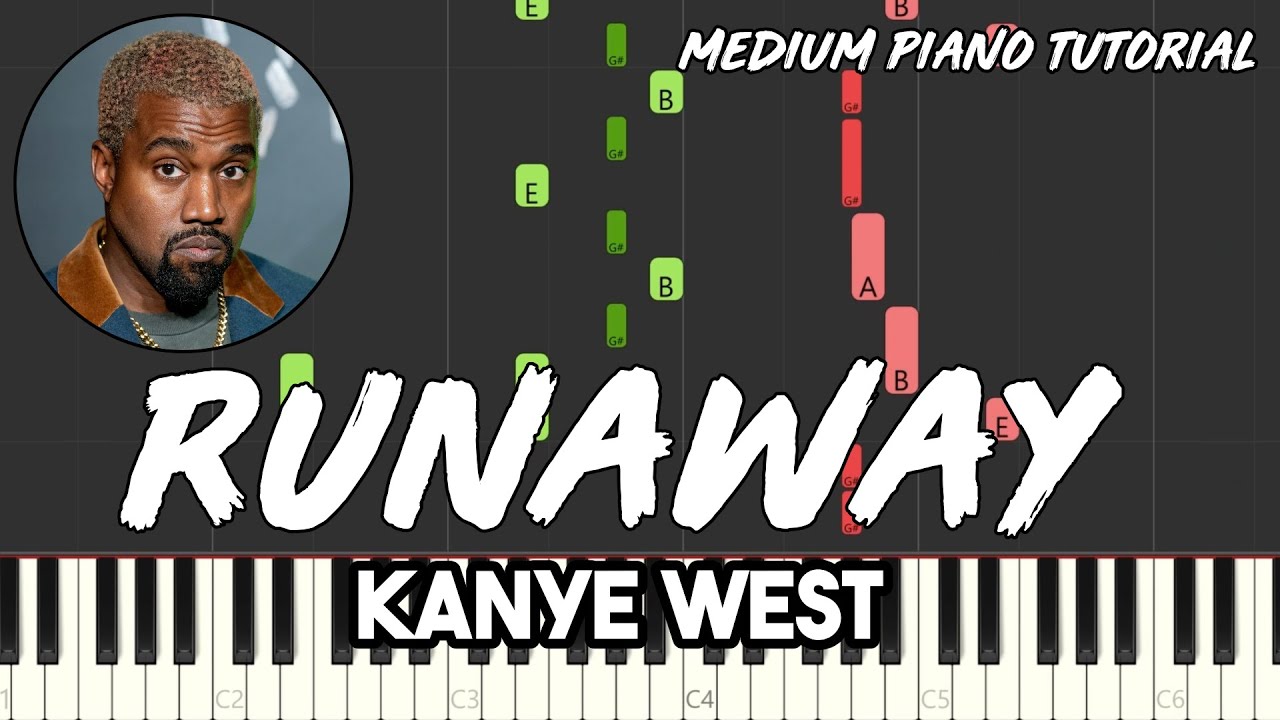 Runaway by Kanya West (Medium Piano Tutorial) - YouTube