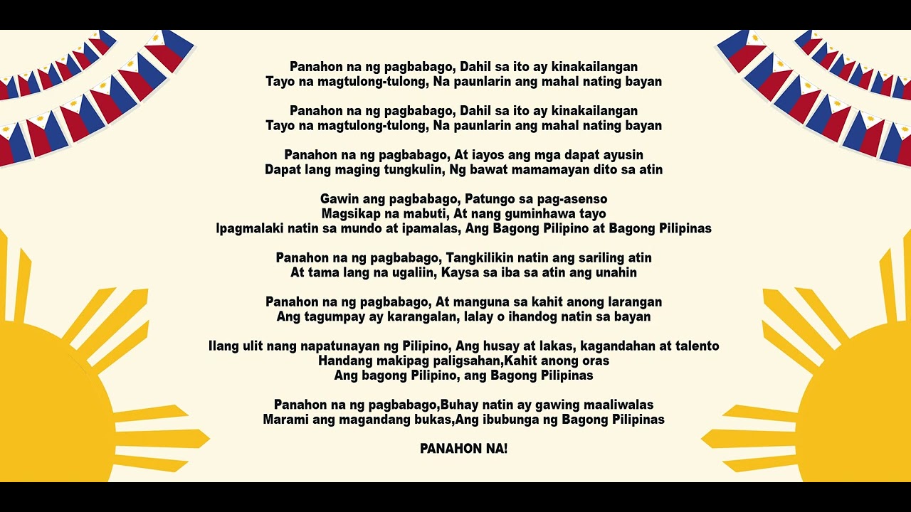Bagong Pilipinas Hymn Karaoke/Instrumental with Lyrics - YouTube