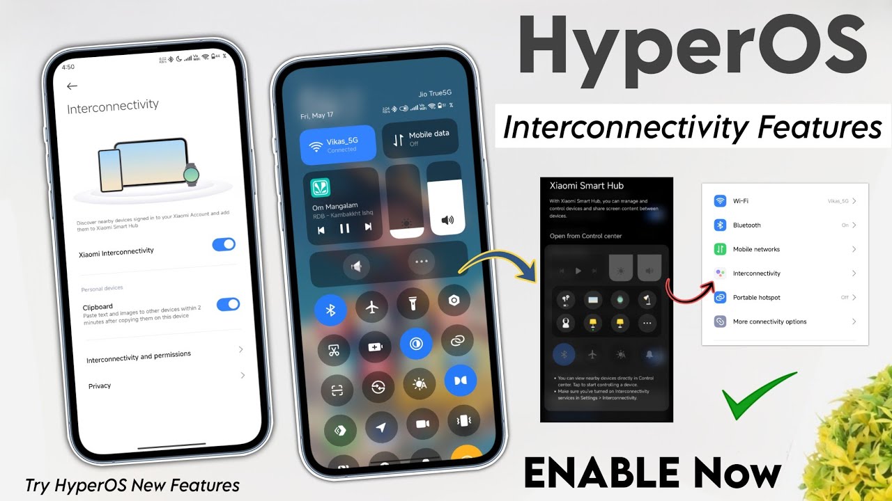 Enable Interconnectivity Feature In Xiaomi HyperOS | HyperOS Interconnectivity In Control centre ...