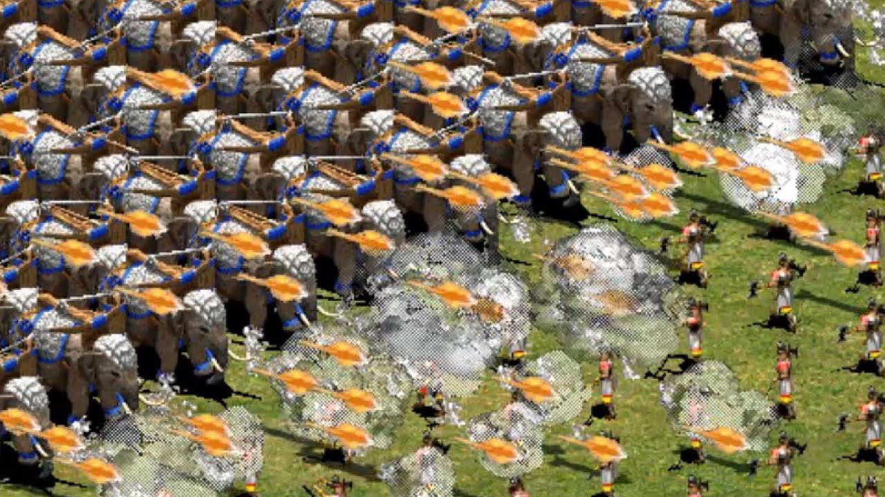 200 Ballista Elephants vs 1000 Throwing Axemen | Age of Empires II ...