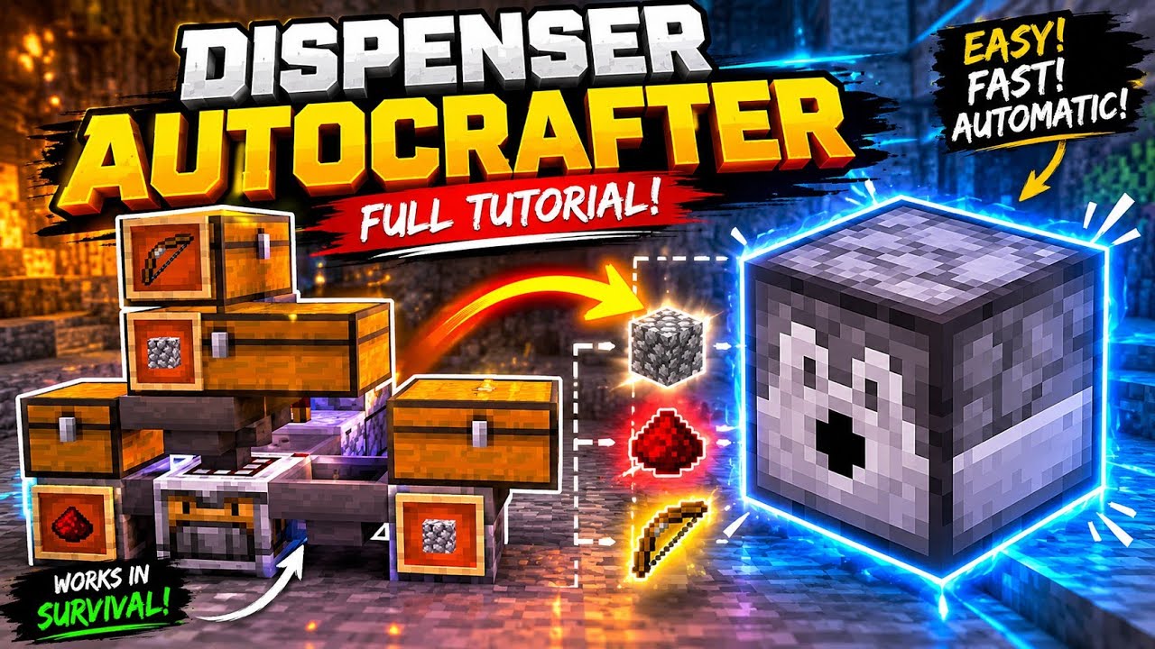 Dispenser Autocraft System | Minecraft 1.21+ - YouTube