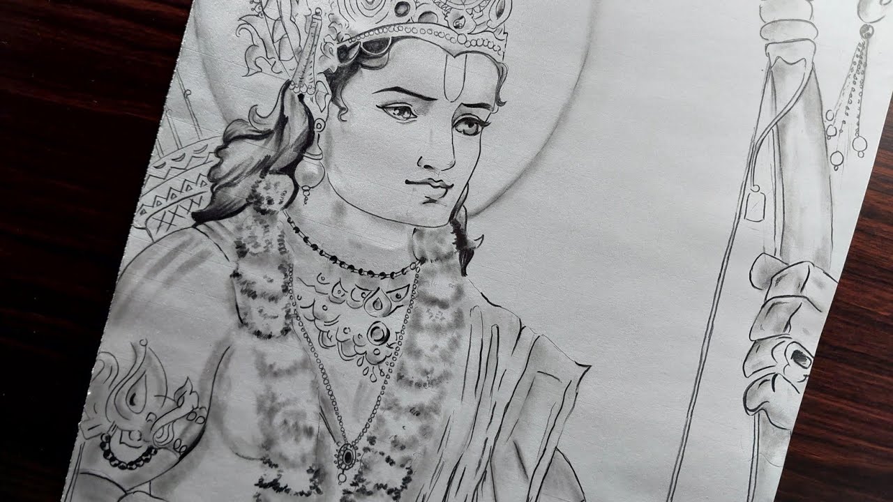How to draw step by step shree ram chandra.Ram Chandra pencil sketch ...