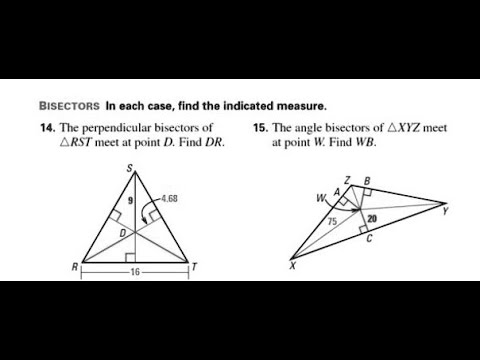 [Math] BISECTORS In each case, find the indicated measure. 14. The ...