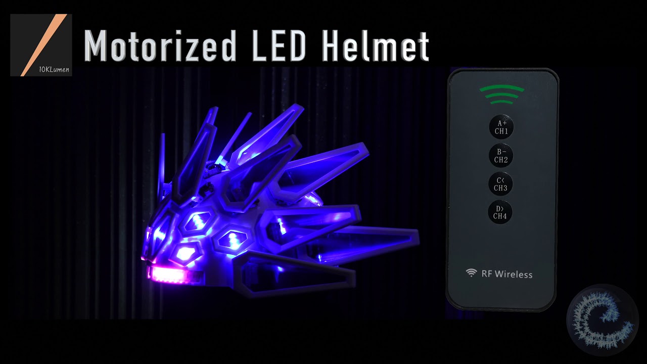 Motorized LED Helmet with Remote 4K - YouTube