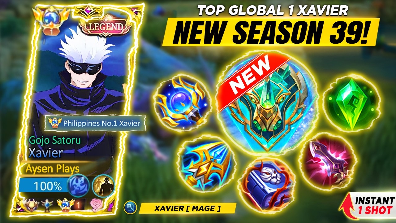 NEW SEASON 39 XAVIER BEST ONE SHOT BUILD AND EMBLEM IN SOLO RANKED GAME ...