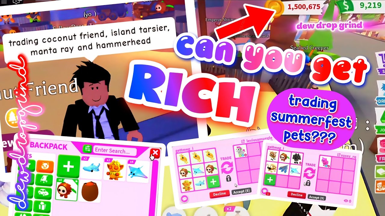 AFK to Summerfest Pets to 🤑 RICH 🤑 in Adopt Me! #adoptme - YouTube