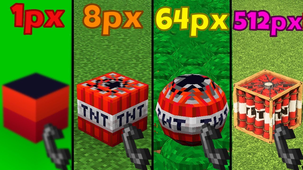 minecraft TNT with different pixels - YouTube