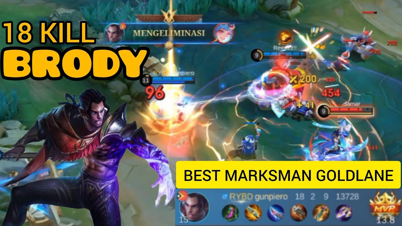 BRODY BEST MARKSMAN | GAMEPLAY BRODY GOLDLANE | TRIPLE KILL UNSTOPABLE ...