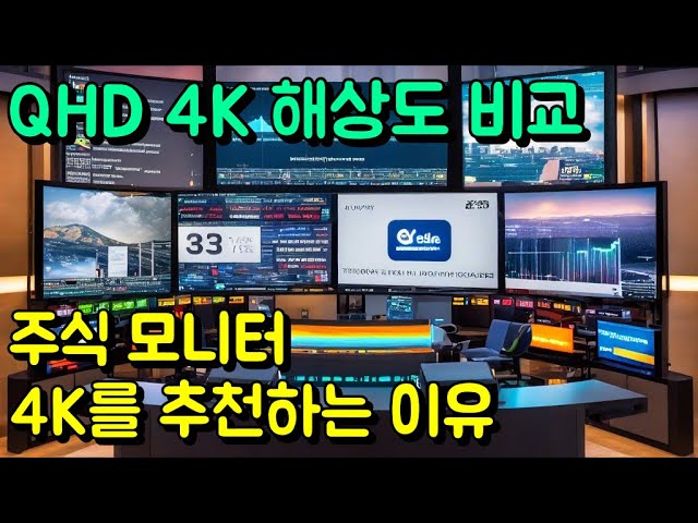 주식 HTS FHD QHD 4K 해상도 비교와 주식 모니터 4K를 추천하는 이유