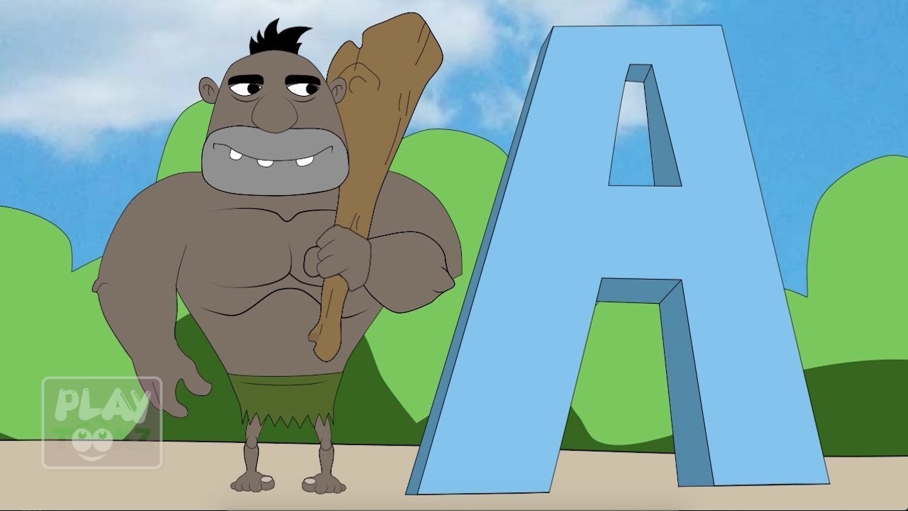 Learn Letter A | Adam the Caveman Alphabet Series | PlayToonz TV - YouTube