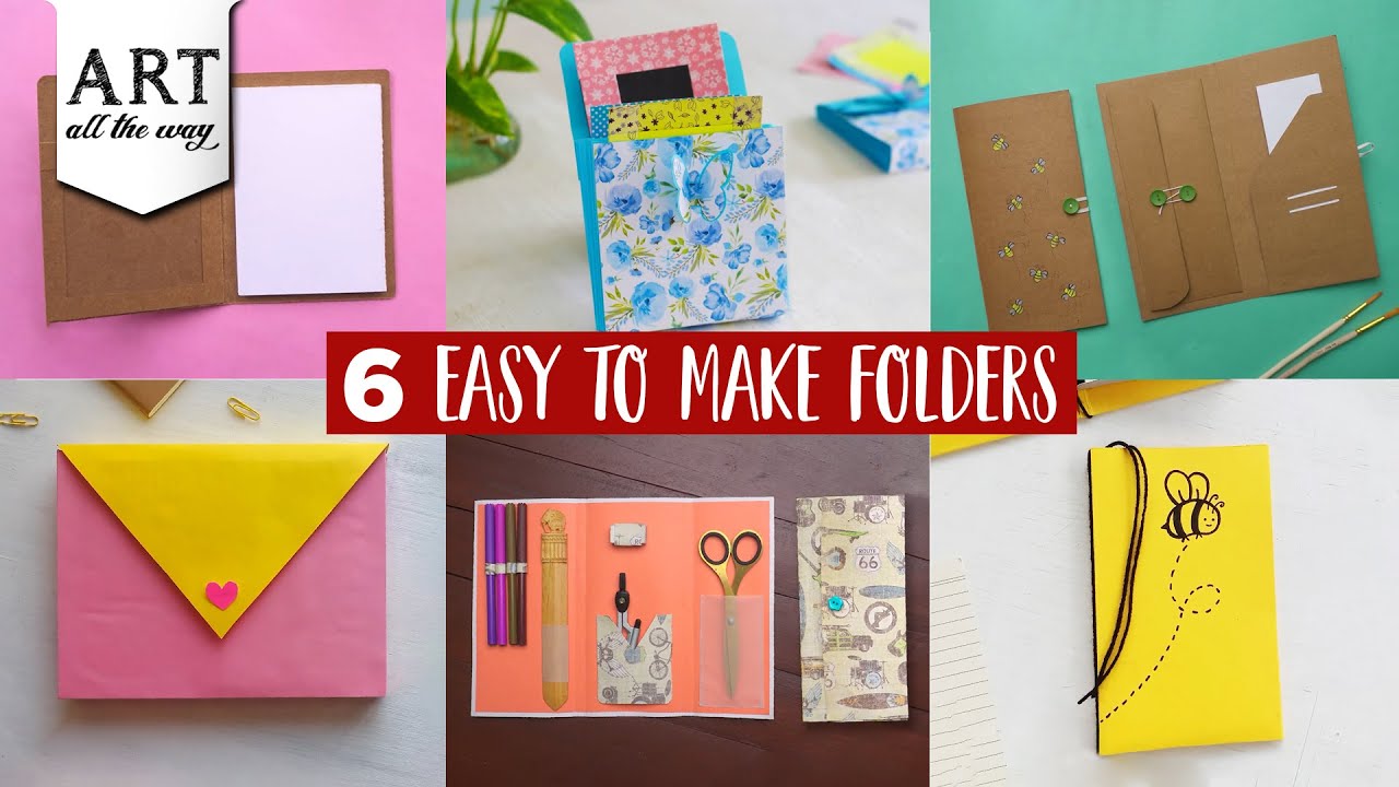 6 Easy to make Folders | Simple Organizer Ideas | Desk Decors | Back to ...