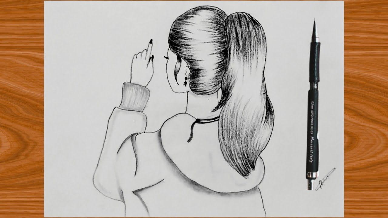 how to draw a girl backside / easy girl backside drawing / acchi acchi ...